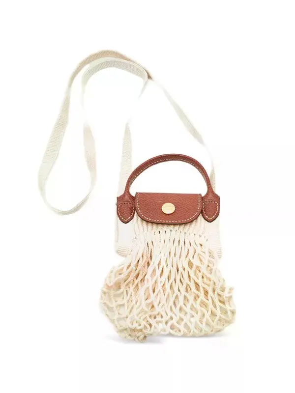 Longchamp Xs Le Pliage Mesh Crossbody Bag - White