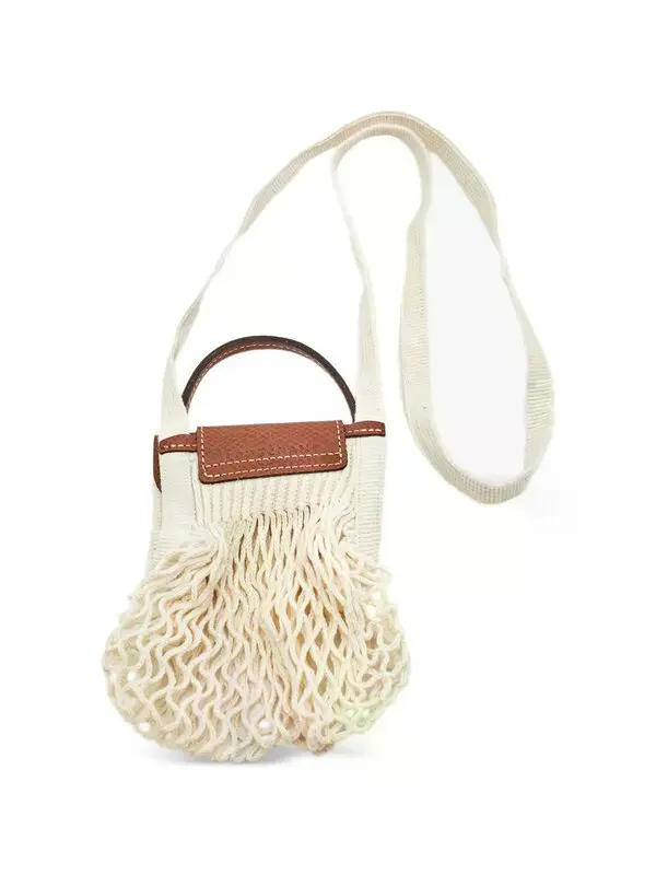 Longchamp Xs Le Pliage Mesh Crossbody Bag - White