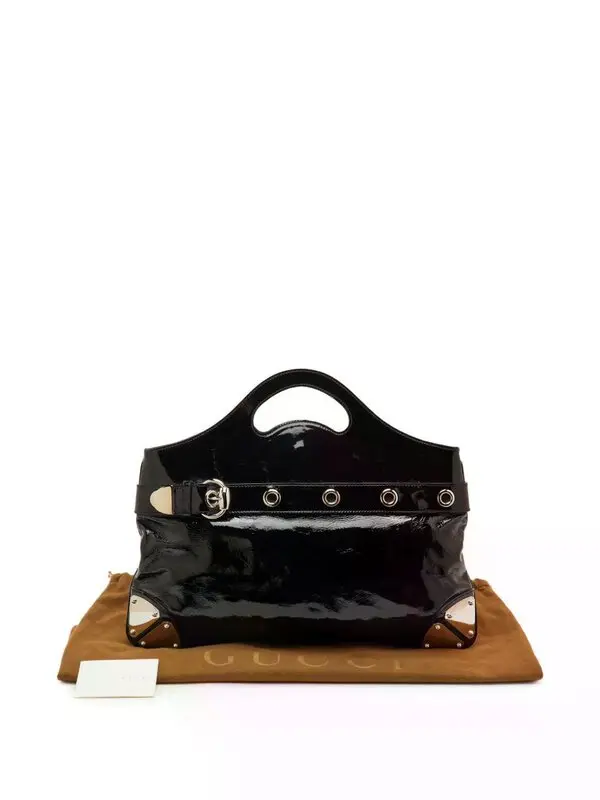 Gucci Romy Patent Leather Satchel Bag - Black