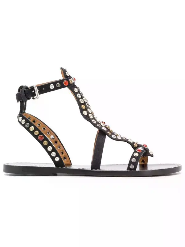 Isabel Marant Étoile Studded Ankle Strap Sandals - Black