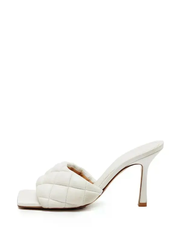 Bottega Veneta Lido Quilted Heeled Sandals - White