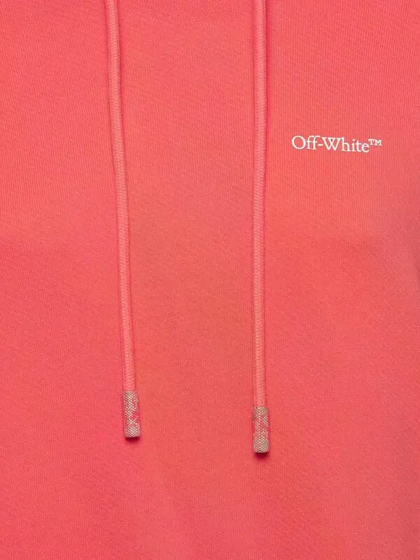 Off-White Cotton Hoodie With Logo Detail