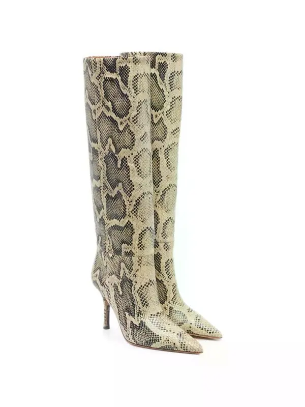 Paris Texas Pointed Toe Stiletto Heel Knee-high Boots - Neutrals
