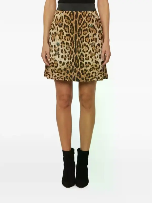 Dolce & Gabbana Leopard-print Jacquard Mini Skirt