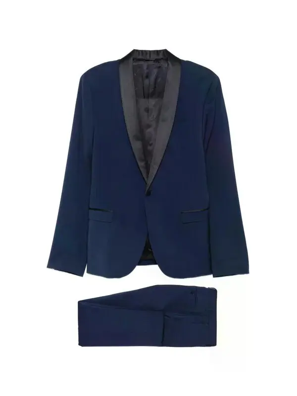MANUEL RITZ Shawl-lapel Tuxedo Suit - Blue