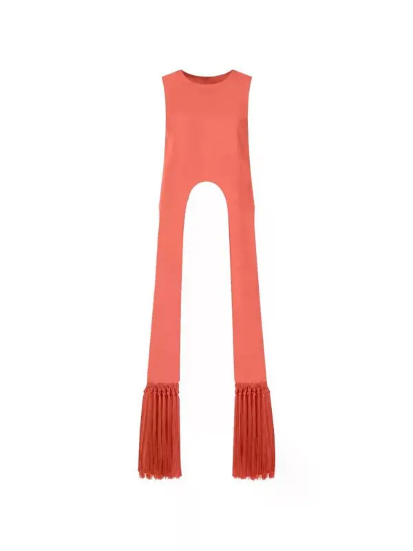 Alexis Rennes Fringe-trim Top - Orange