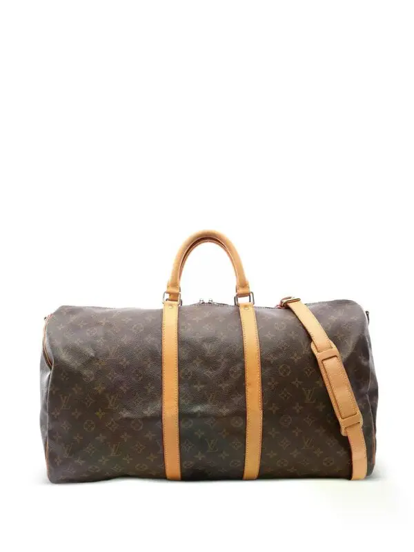 LOUIS VUITTON Keepall Bandouliere Monogram Boston Bag - Brown