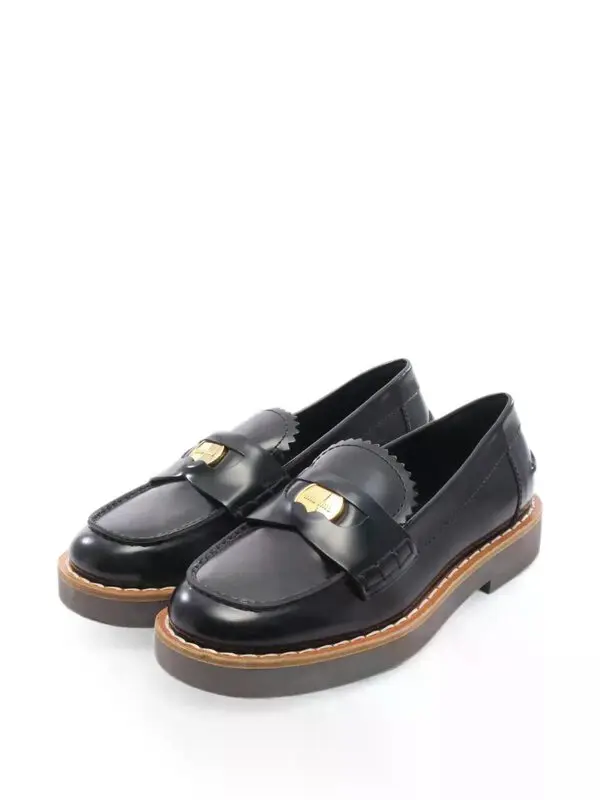 Miu Miu Leather Penny Loafers - Black