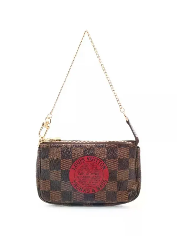 LOUIS VUITTON 2008 Damier Ebene Mini Pochette Accessoires Handbag - Brown