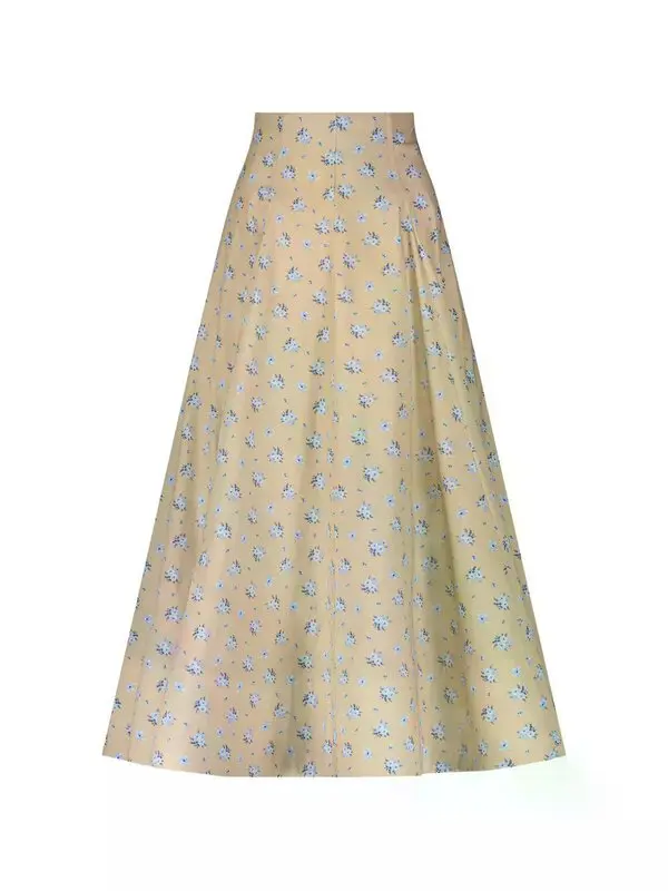 Lela Rose Floral-print Midi Skirt - Neutrals