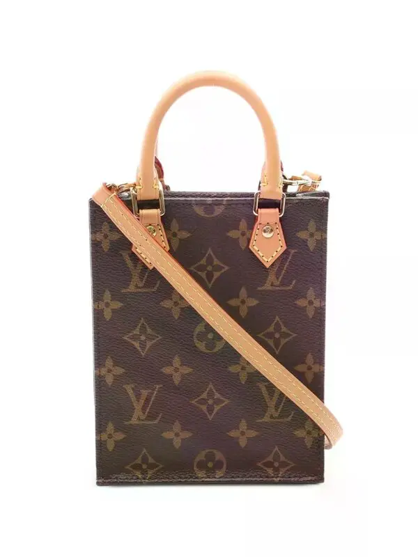 LOUIS VUITTON Petit Sac Plat Monogram Tote Bag - Brown
