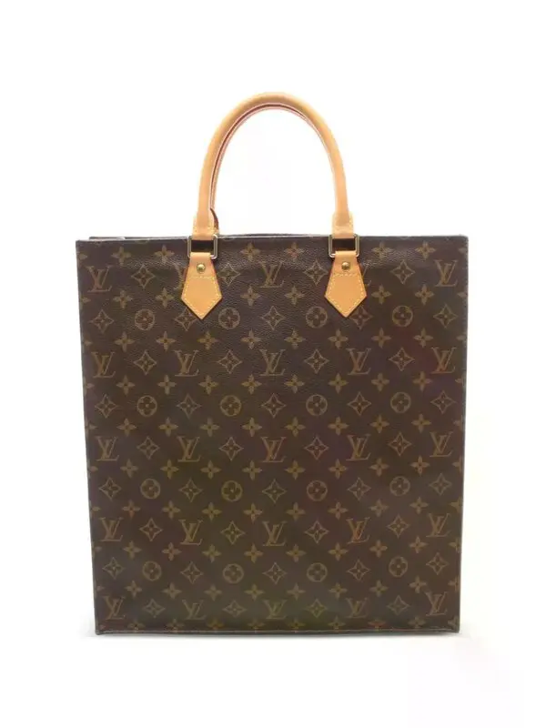 LOUIS VUITTON Sac Plat Monogram Tote Bag - Brown