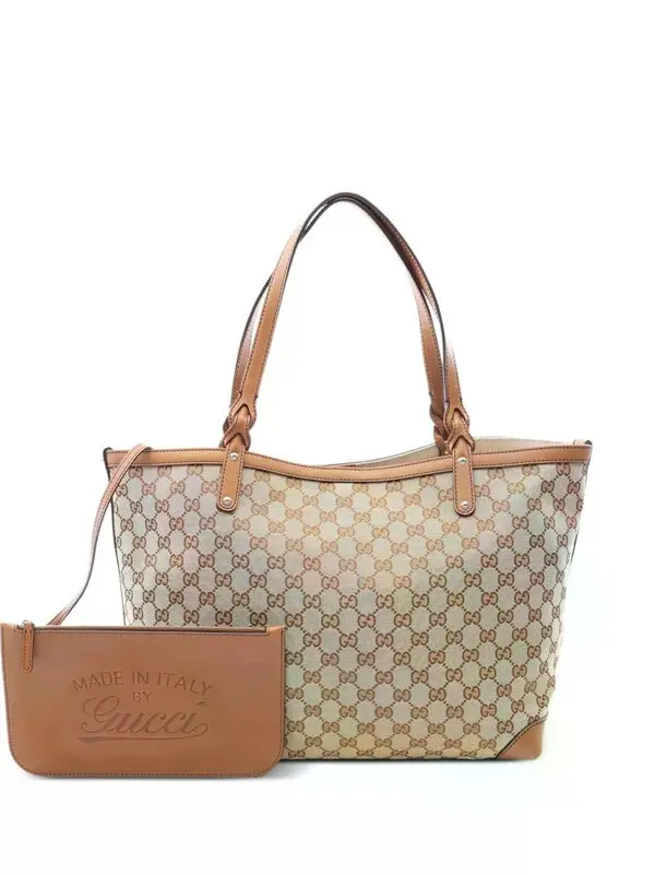Gucci 2000s Gg Canvas Tote Bag - Brown
