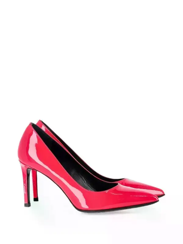 Saint Laurent Pointed-toe Patent Leather Pumps - Pink