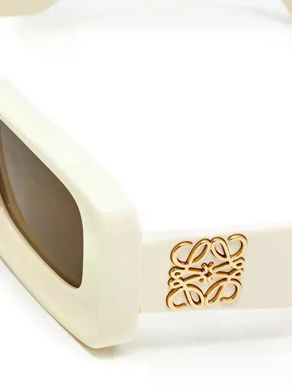 Isabel Marant Étoile Rectangle Frame Sunglasses With Gold Tone Anagram Logo