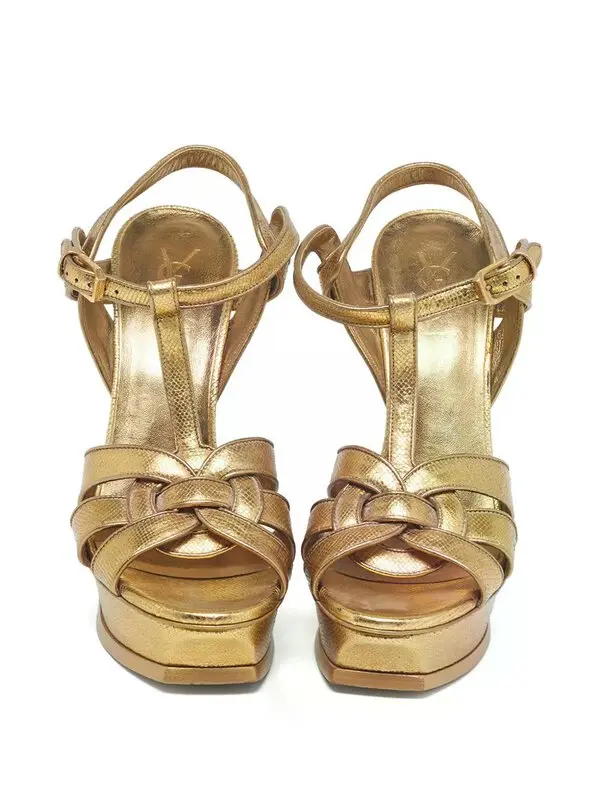 Saint Laurent Tribute Leather Platform Sandals