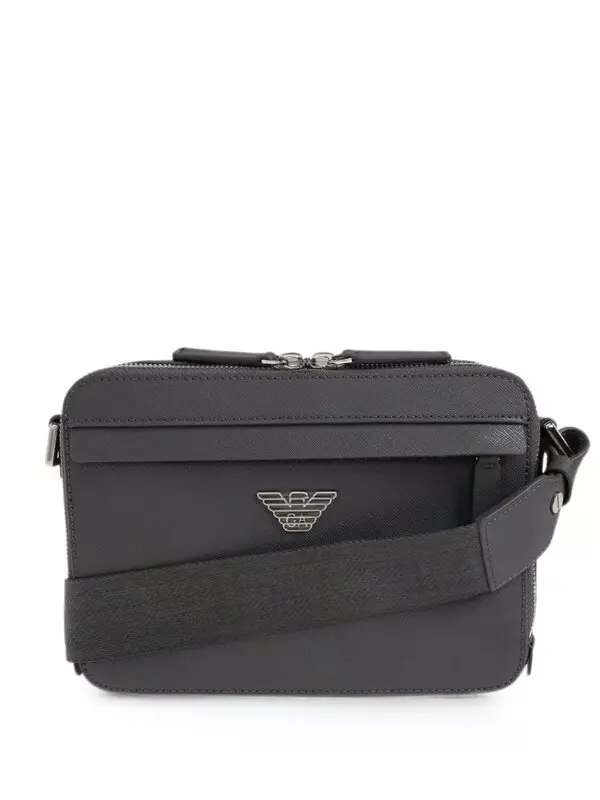 Emporio Armani Logo Applique Messenger Bag - Grey