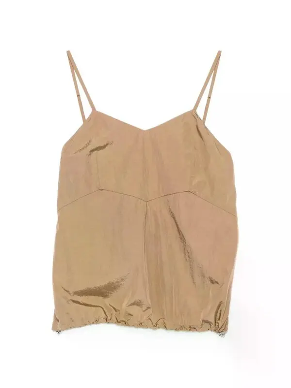 A.M.G. V-neck Spaghetti-strap Top - Neutrals