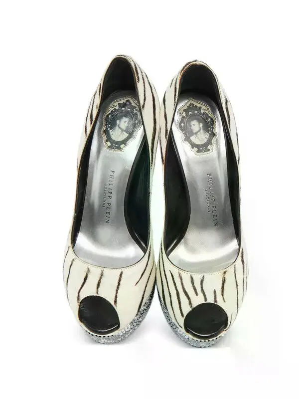 Philipp Plein Crystal-embellished Platform Heeled Pumps
