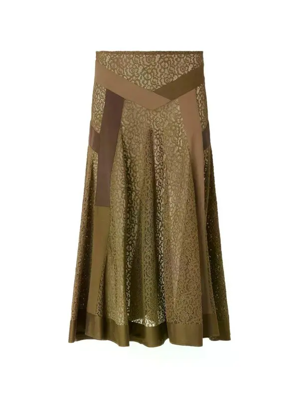 Pinko Lace-panelled Patchwork Midi Skirt