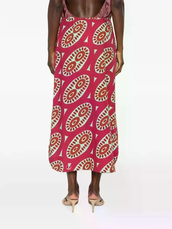 Themis Z Selena Geometric-print Midi Skirt