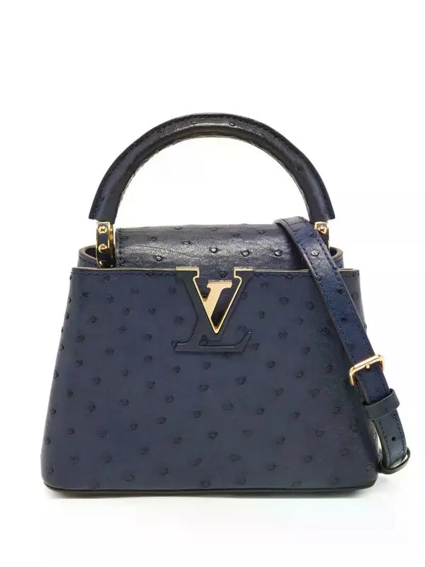 LOUIS VUITTON Mini Capucines Leather Tote Bag - Blue