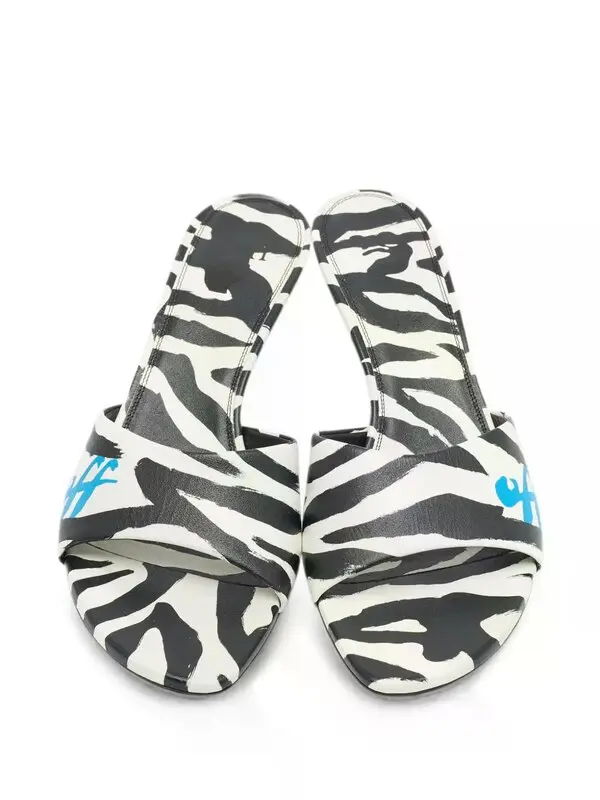 Off-White Allen Zebra-print Leather Heeled Sandals