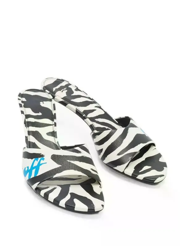 Off-White Allen Zebra-print Leather Heeled Sandals