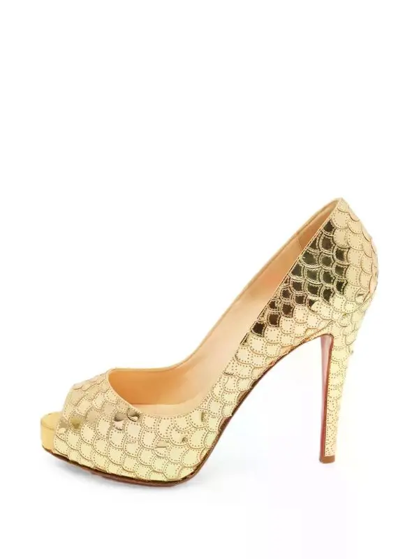 CHRISTIAN LOUBOUTIN Poseidon Heeled Pumps - Gold