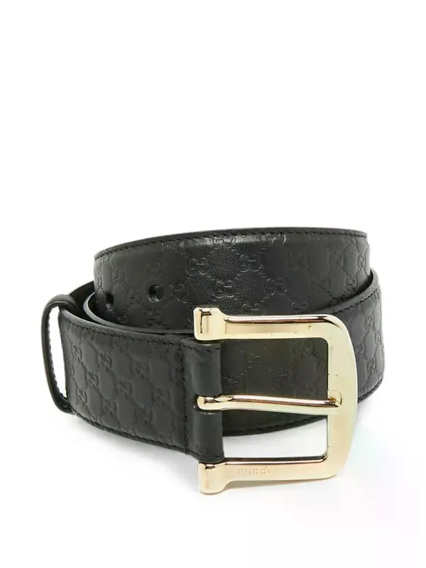 Gucci Leather Belt With Gold-tone Buckle - Black