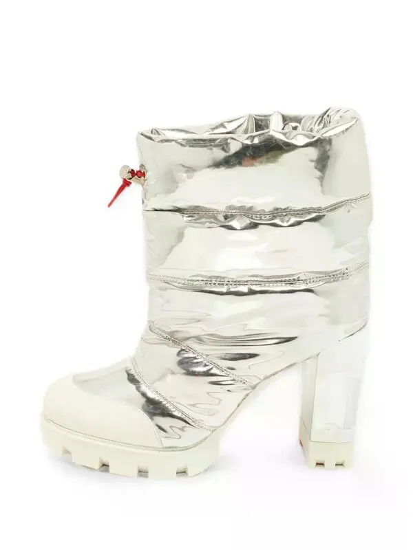 CHRISTIAN LOUBOUTIN Oriona Padded Heeled Boots - Silver