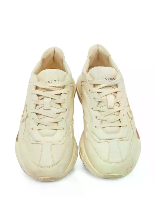 Gucci Rhyton Low-top Leather Sneakers - Neutrals