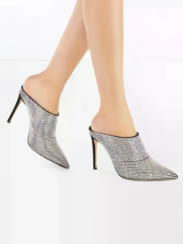 GIUSEPPE ZANOTTI Rhinestone Embellished Stiletto Mules