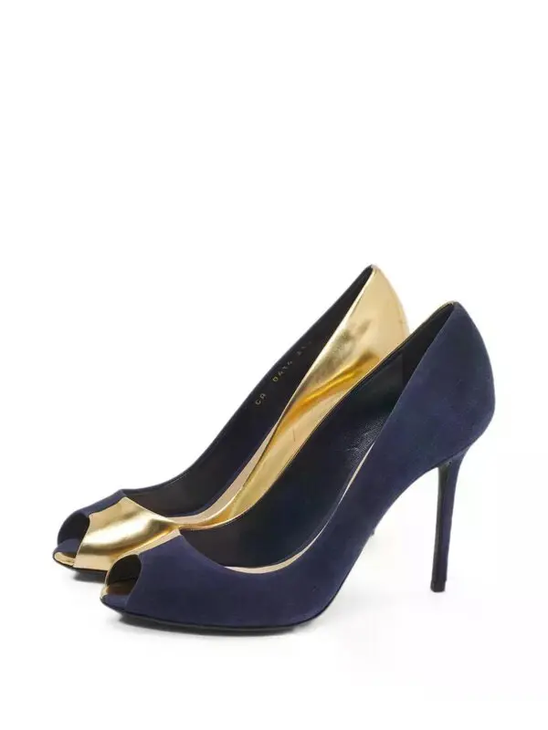 Dior Miss Peep Toe Stiletto Pumps - Blue