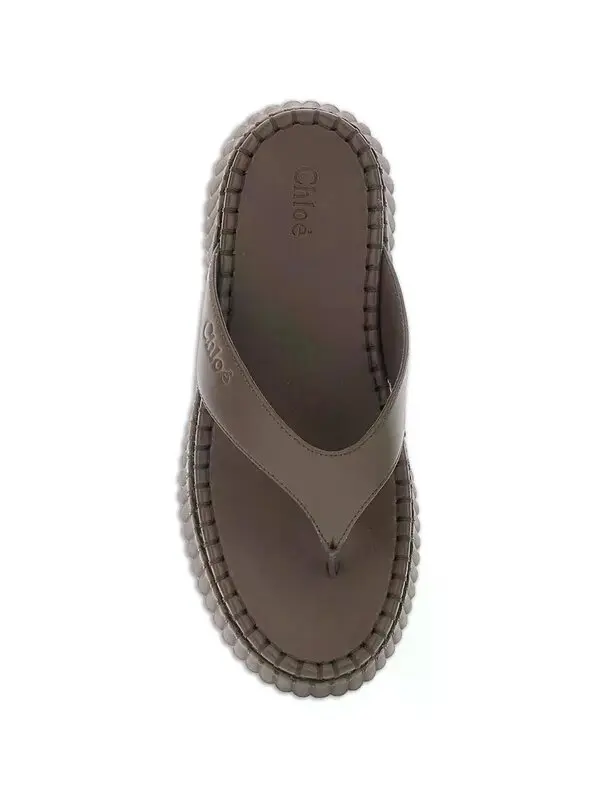 Chloé Nama Platform Thong Sandals - Brown