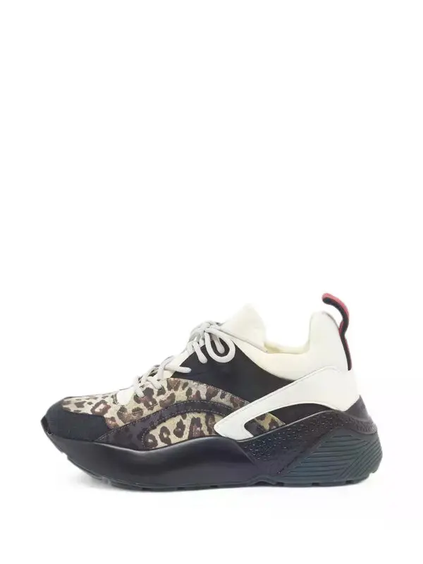 Stella McCartney Eclypse Leopard Print Paneled Lace-up Sneakers - Neutrals