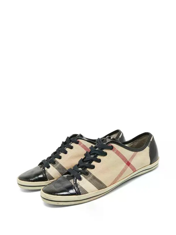 Burberry Nova Check Canvas Lace-up Low-top Sneakers - Neutrals