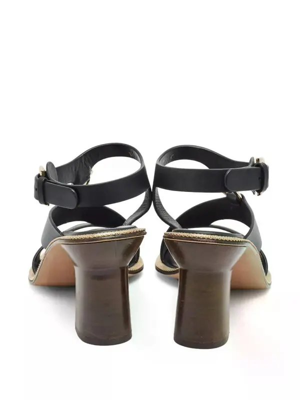 FERRAGAMO Gancini Motif Buckle-strap Sandals - Black