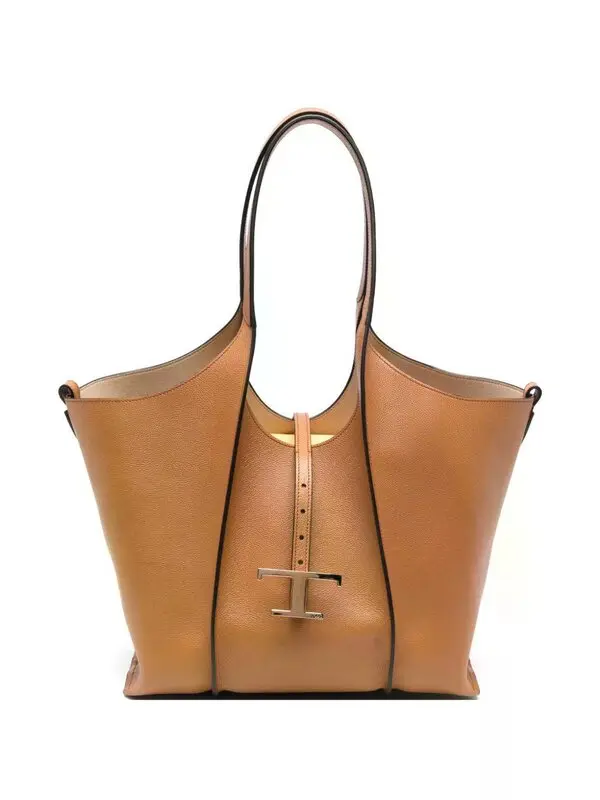 TOD'S T Timeless Leather Tote Bag - Brown