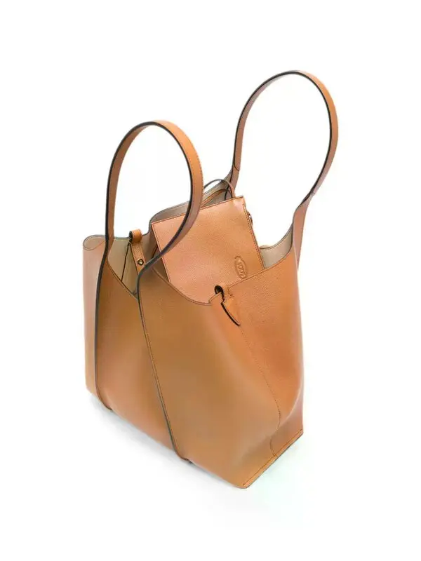 TOD'S T Timeless Leather Tote Bag - Brown