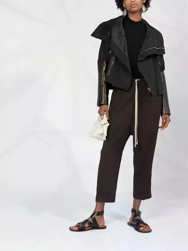 Rick Owens Leather Sleeve Zipped Jacket