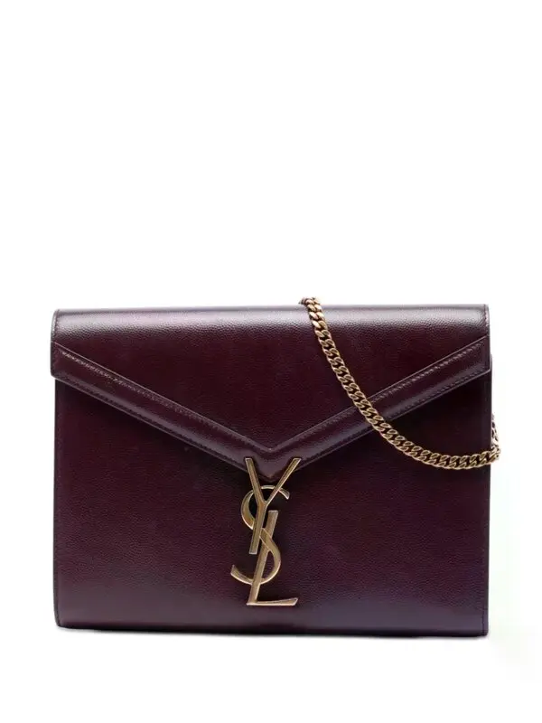 Saint Laurent Monogram Cassandra Chain Wallet Crossbody Bag - Red