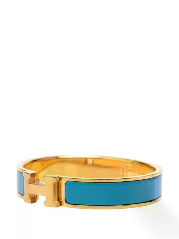 Hermès Narrow Enamel Clic H Bracelet Pm - Blue