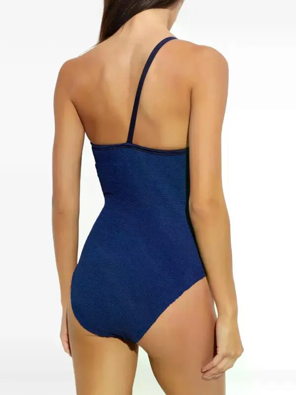 Hunza G Clara Crinkle-effect Swimsuit - Blue