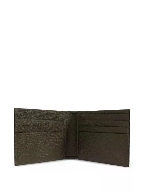 FERRAGAMO Gancini Grained Leather Wallet - Brown