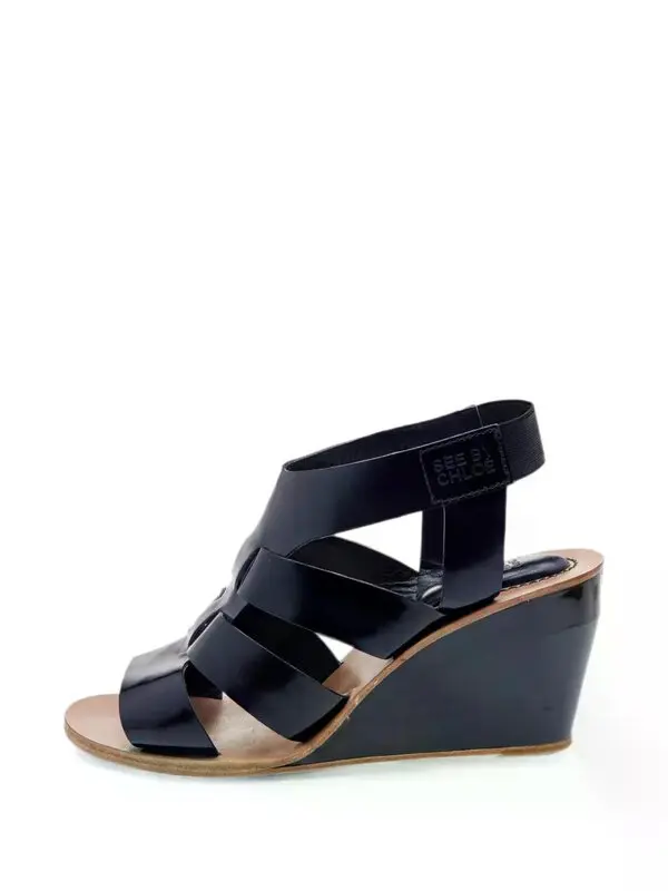 See By Chloé Calf Leather Slingback Wedge Sandals