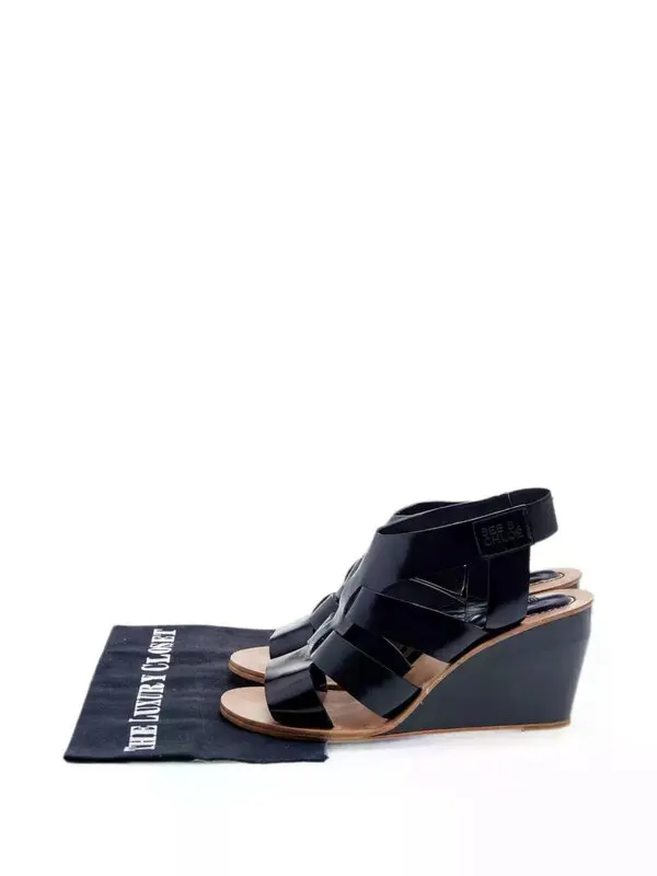 See By Chloé Calf Leather Slingback Wedge Sandals