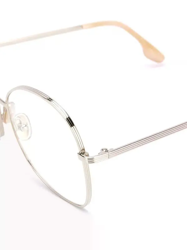 Victoria Beckham Silver-tone Acetate Round Frame Glasses