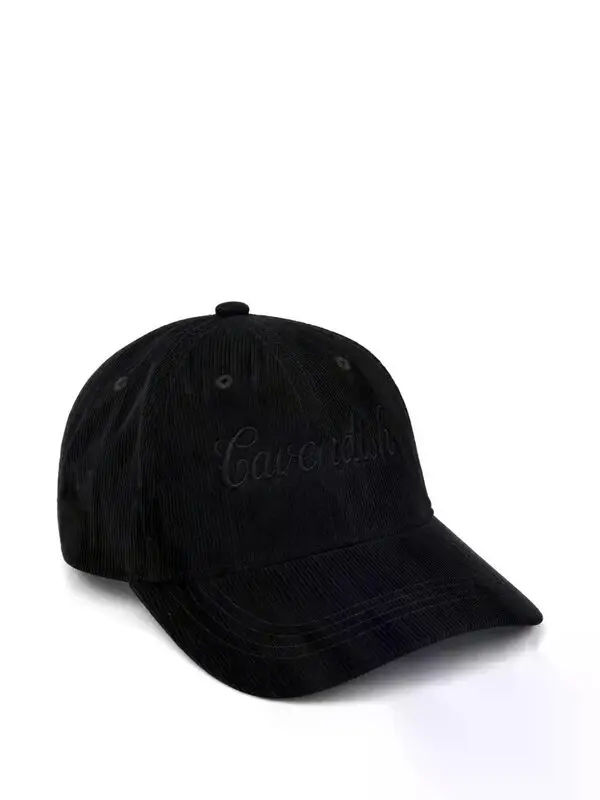 CAVENDISH Logo Embroidered Corduroy Baseball Cap - Black