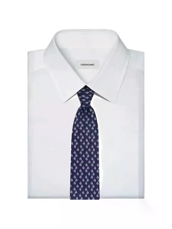 FERRAGAMO Printed Silk Neck Tie